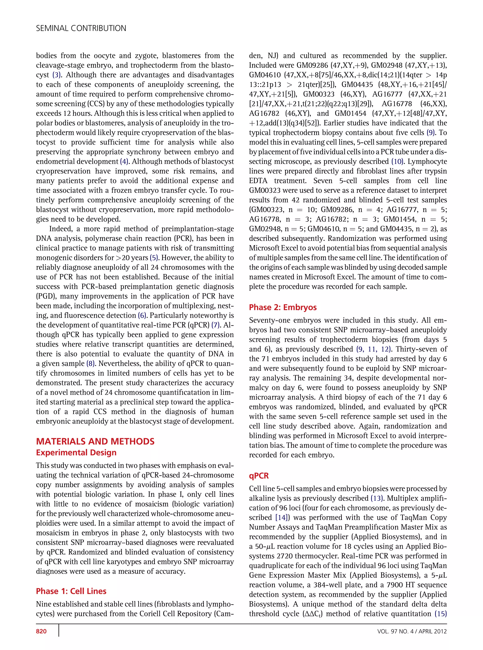 Development And Validation Of An Accurate Quantitative Real Time Polymerase Chain Reaction Based