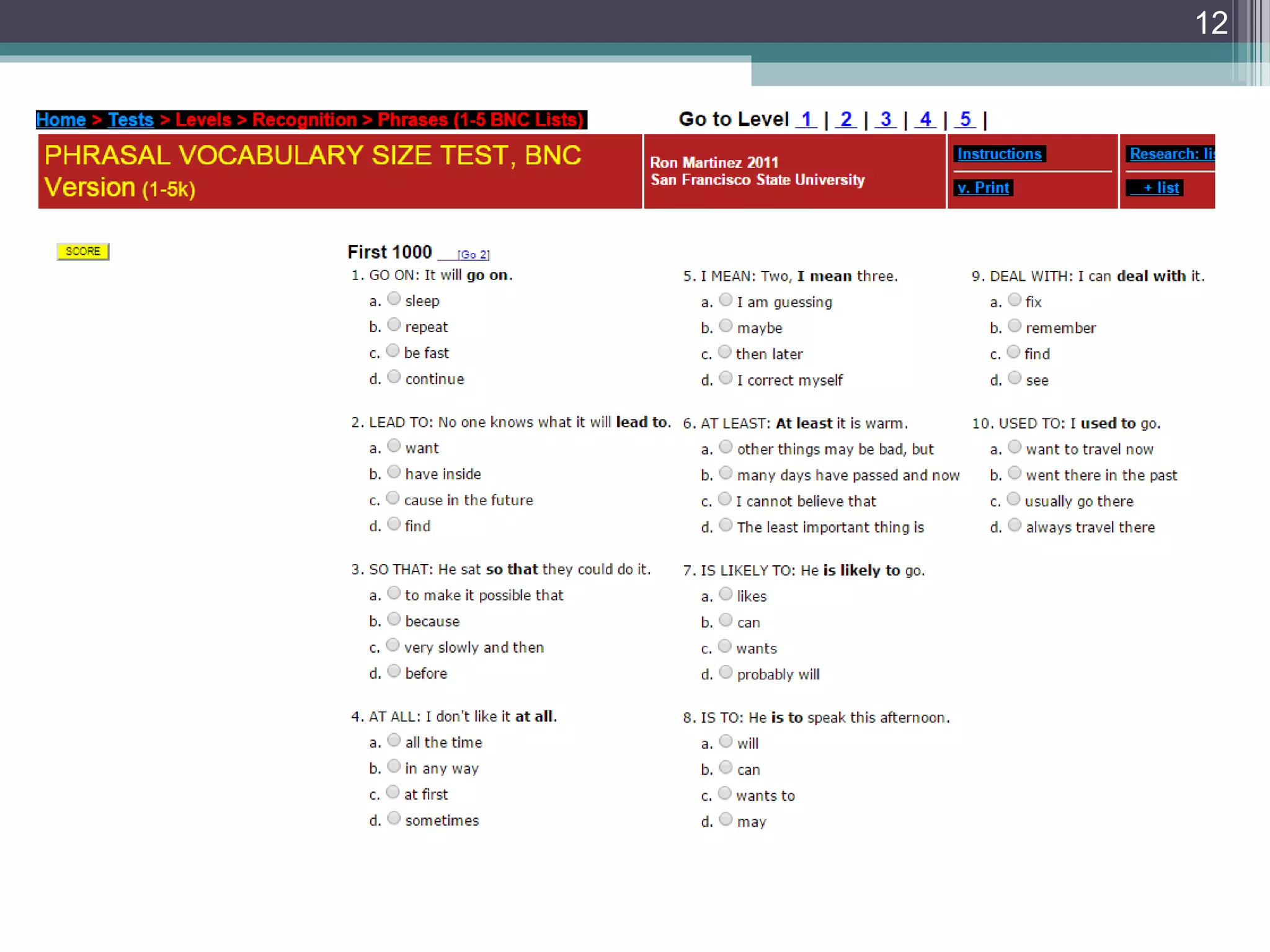 Development and validation of a vocabulary size test of multiword ...