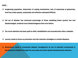 Development approaches to disaster management and risk management | PPTX