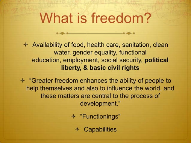 Development as freedom | PPTX