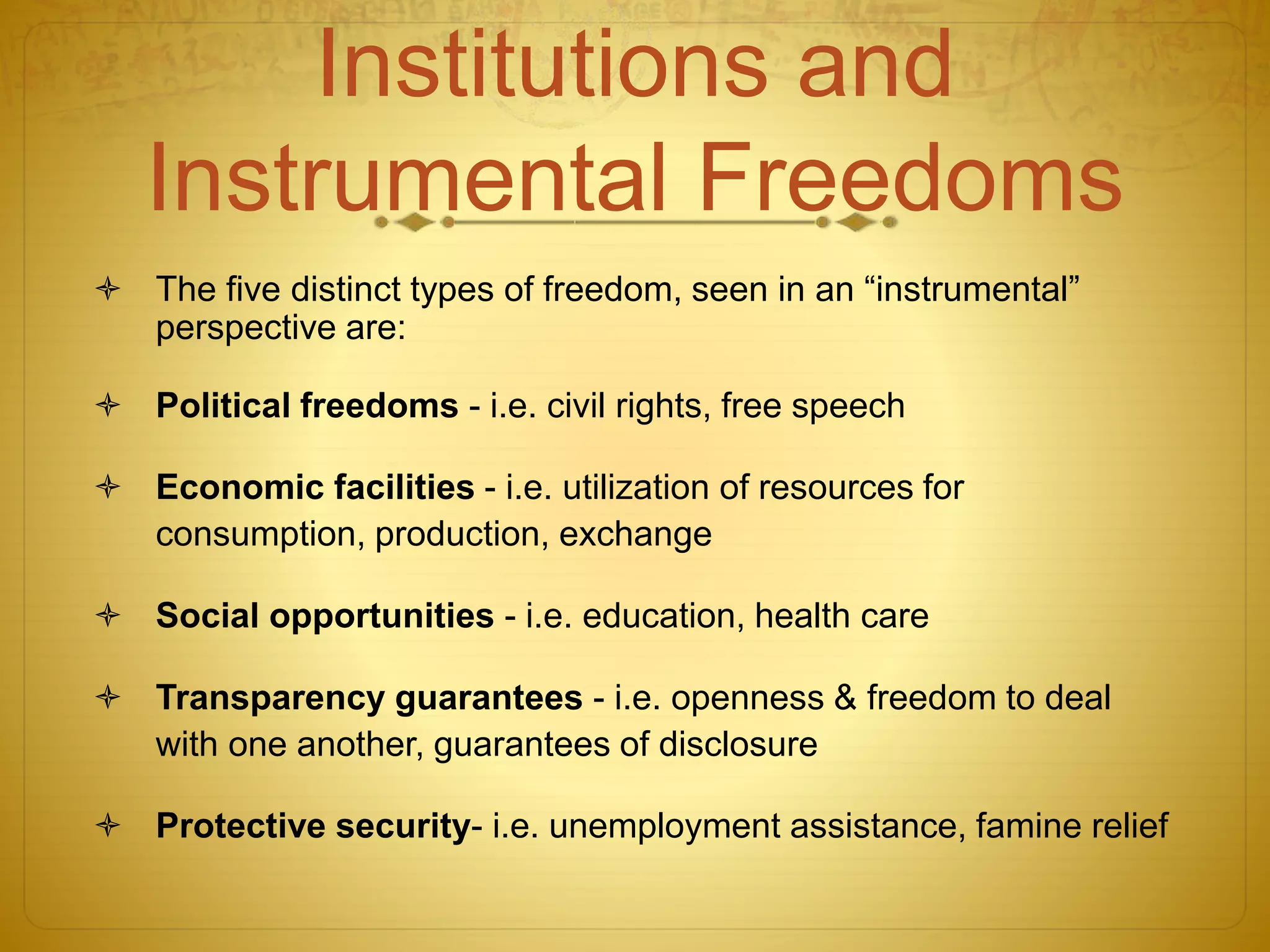 Development as freedom slide presentation | PPTX