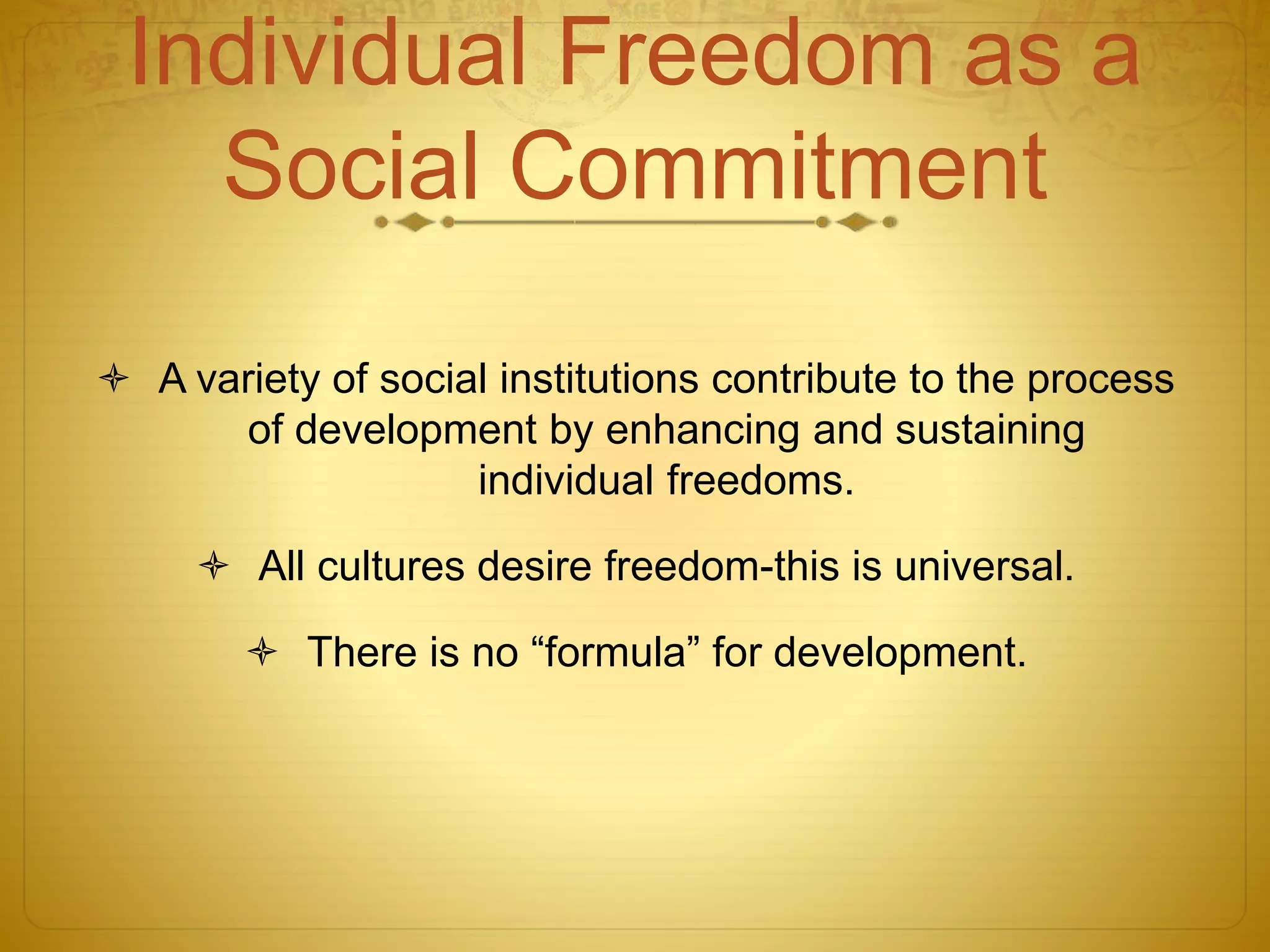 Development as freedom slide presentation | PPTX