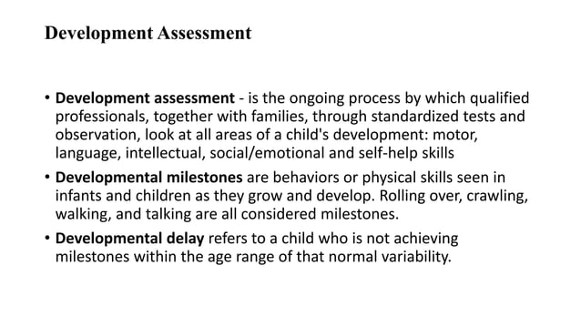 Development Assessment.pptx | Pregnancy | Reproductive Health