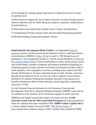 Development banks in india | DOCX