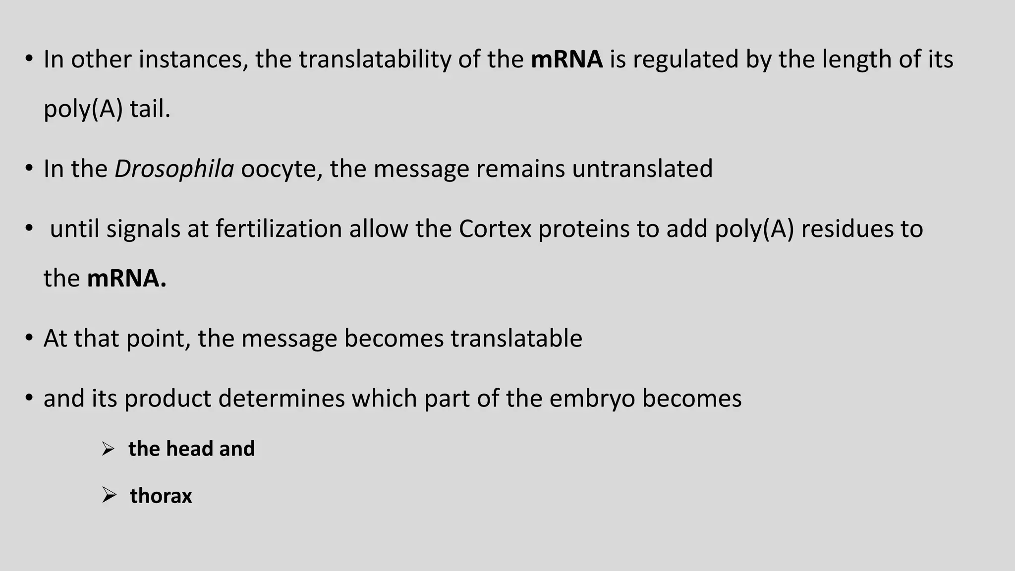 Development biology (rna processing and translational regulation of ...