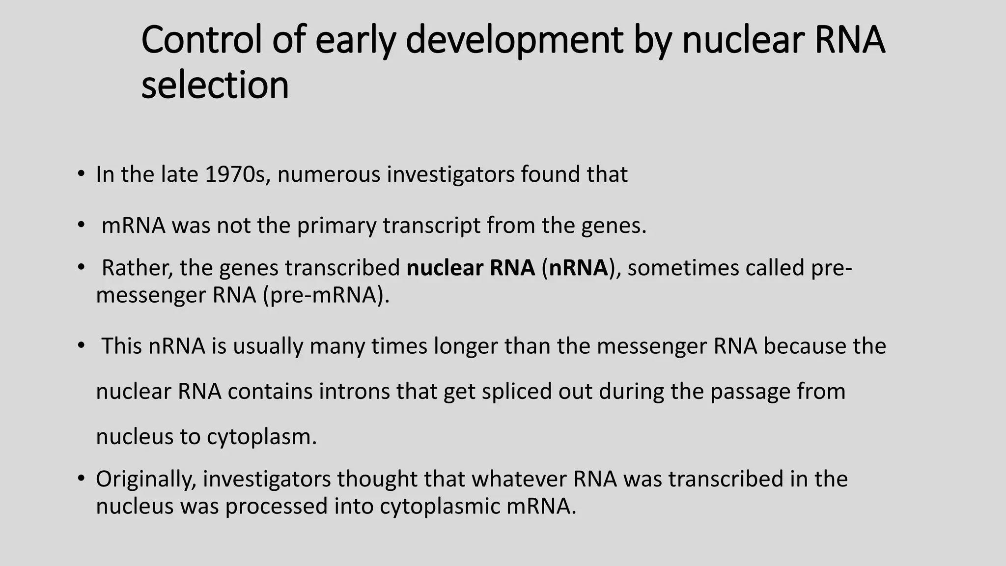 Development biology (rna processing and translational regulation of ...