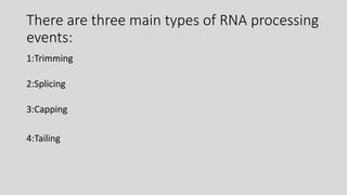 Development biology (rna processing and translational regulation of ...