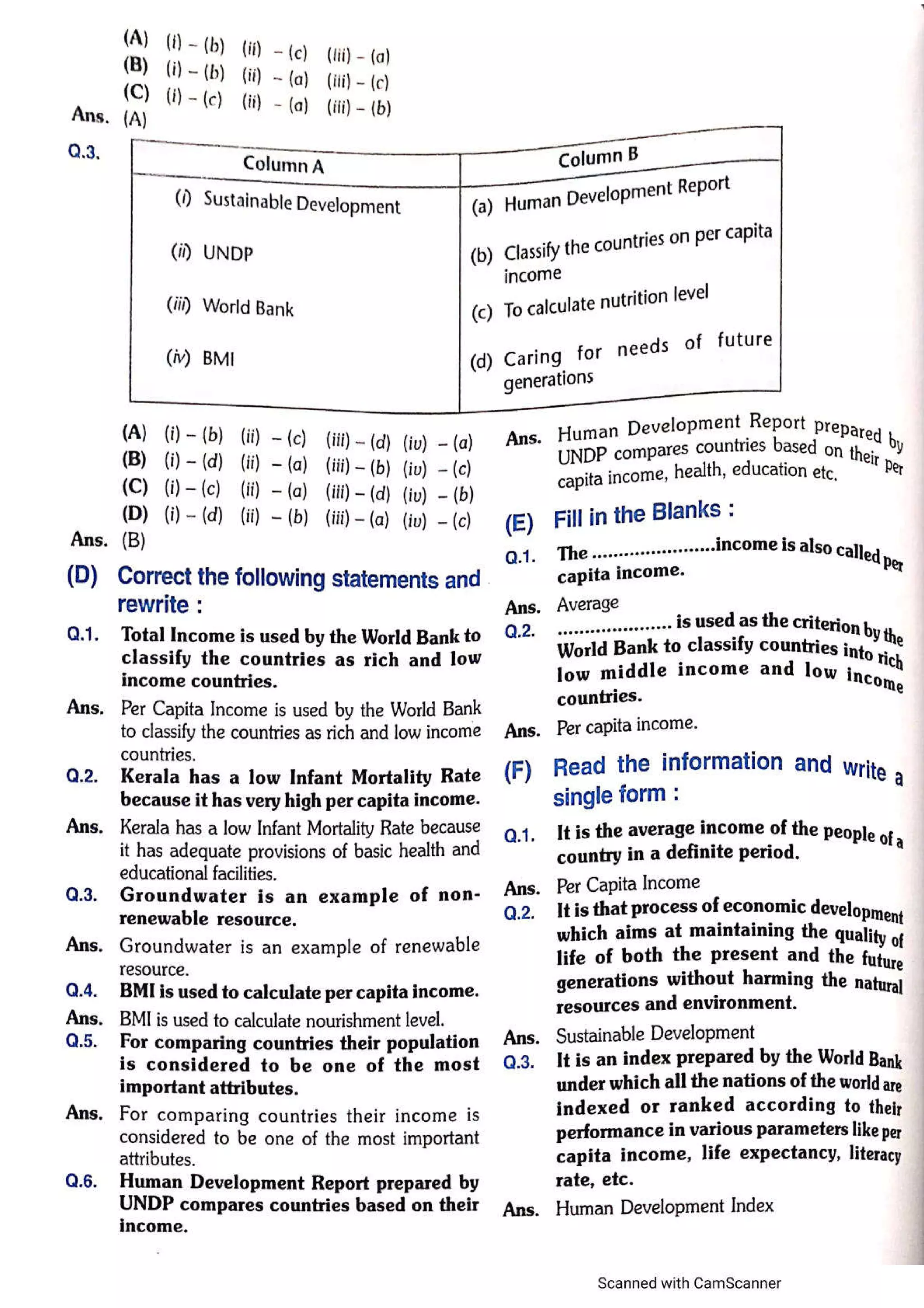 Development class 10 question answer | PDF