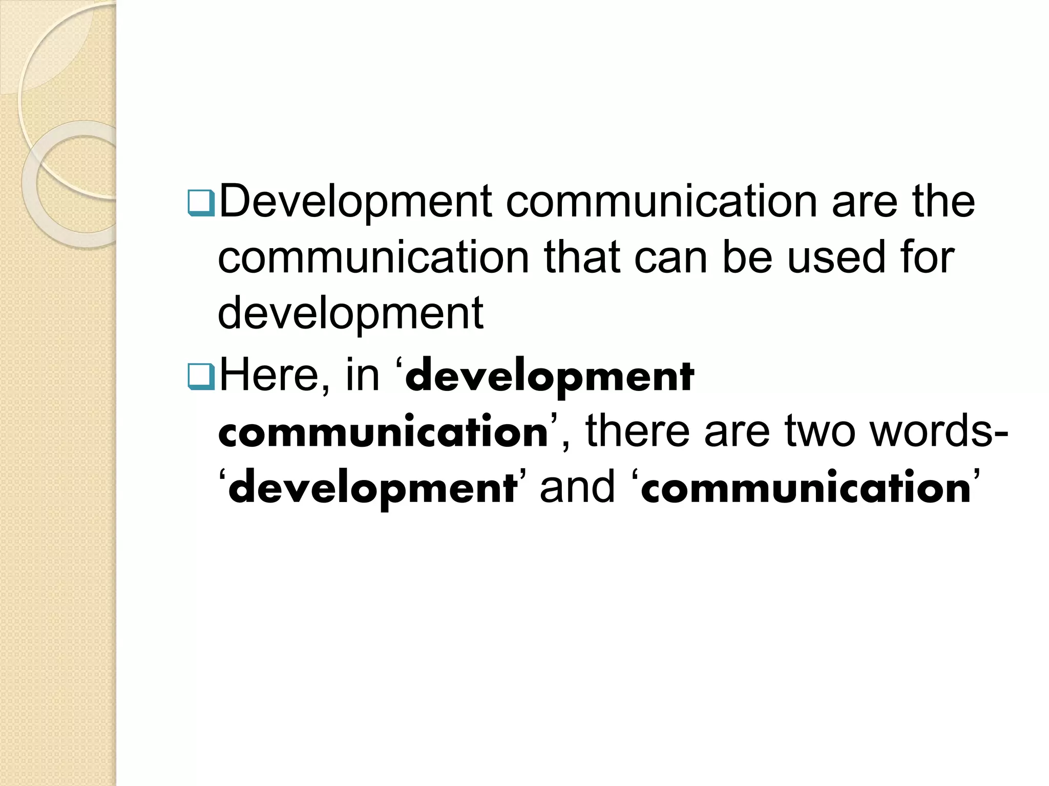 Development communication | PPTX