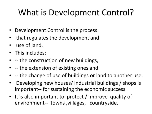 What are Development controls | PPTX | Developmental Sites | Real Estate