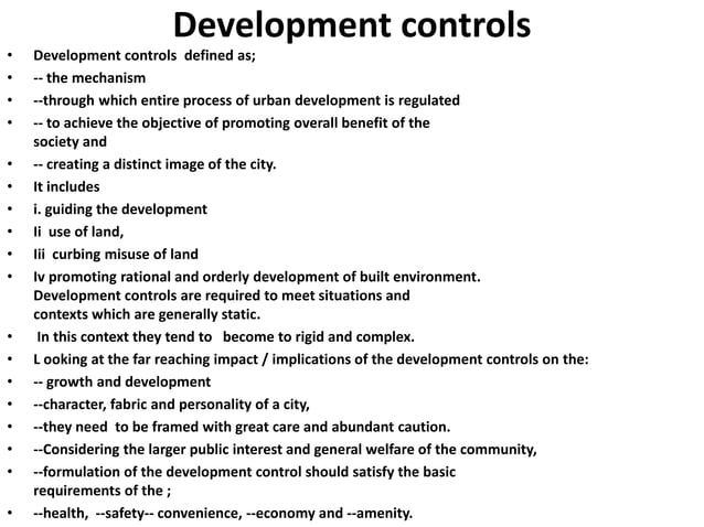 What are Development controls | PPTX | Developmental Sites | Real Estate