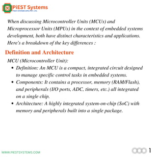 Development Differences Between MCU and MPU | PDF