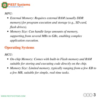 Development Differences Between MCU and MPU | PDF