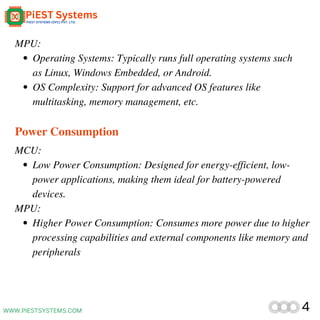 Development Differences Between MCU and MPU | PDF