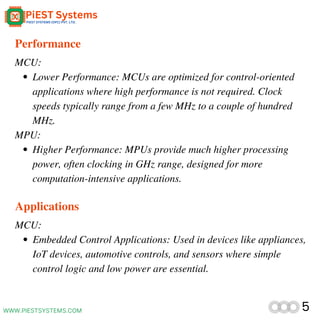 Development Differences Between MCU and MPU | PDF