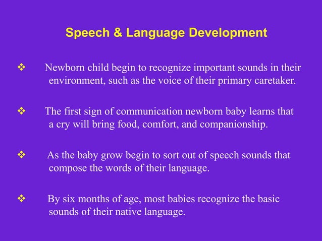 Development & etiology of speech & language disorders | PPT