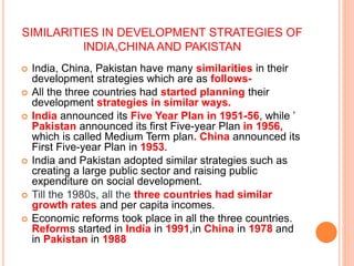 Development Experience of India,Pakistan and China( part-1) | PPT