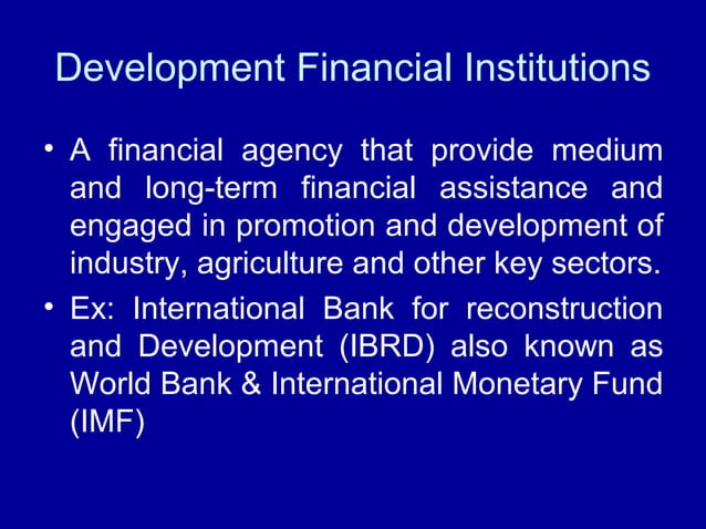 Development finance institutions | PPT
