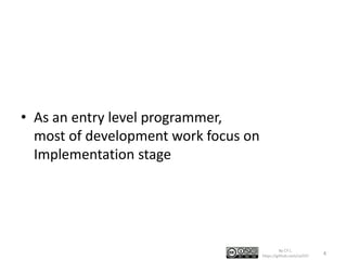 Development Flow from Perspective of an Entry Level Programmer | PPT