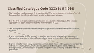 Development in Catalogue Code in library science | PPT