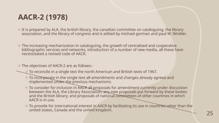 Development in Catalogue Code in library science | PPT