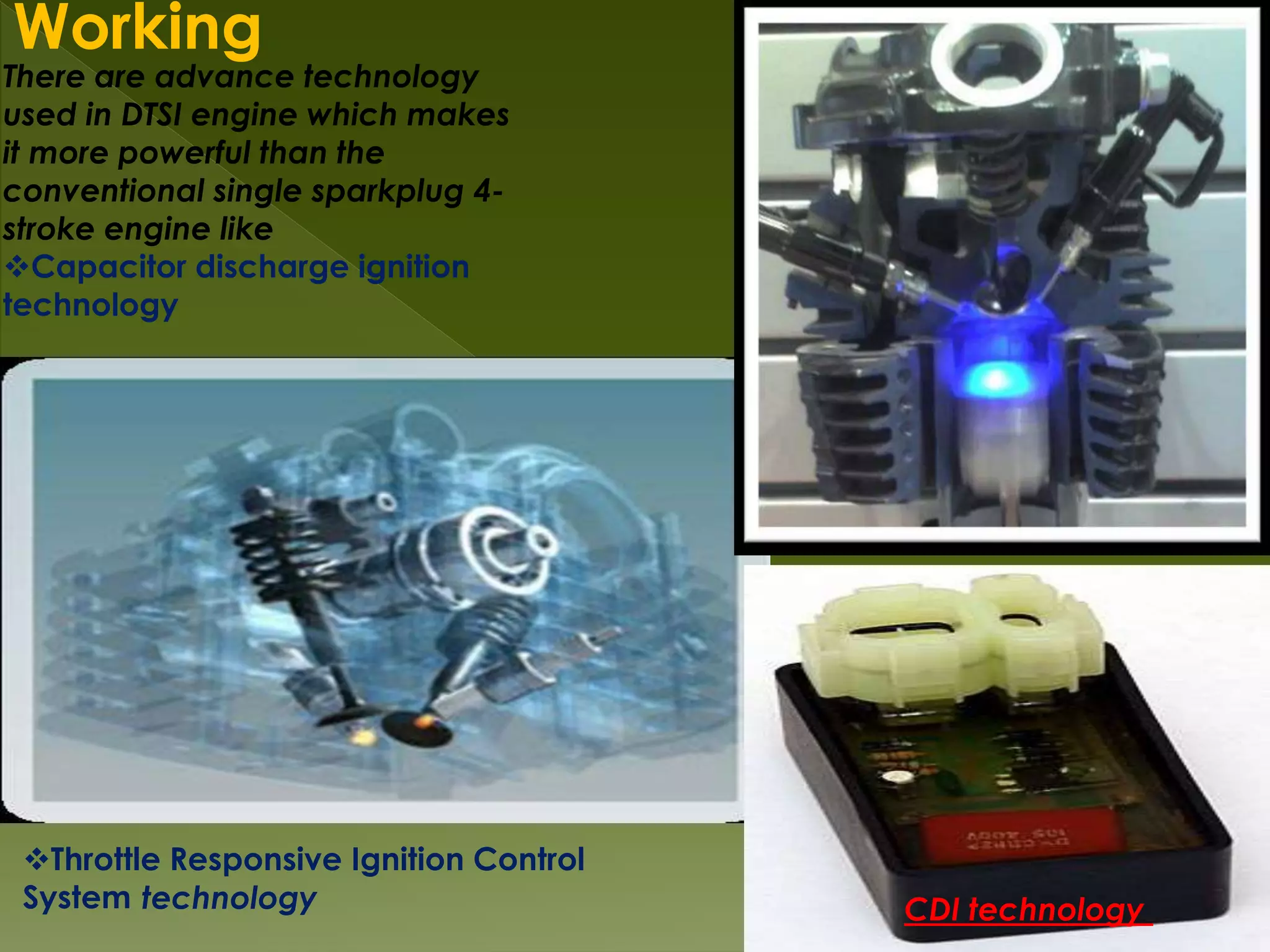 Development in design of two wheelers with dts i engine | PPTX