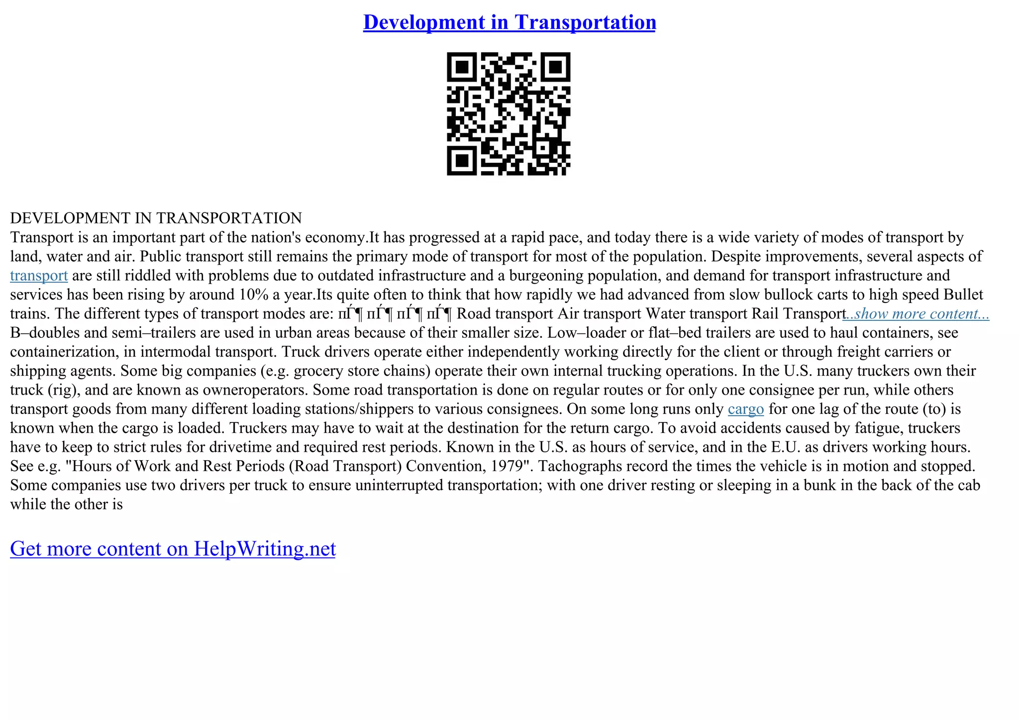 Development In Transportation | PDF | Rail Travel | Travel Type