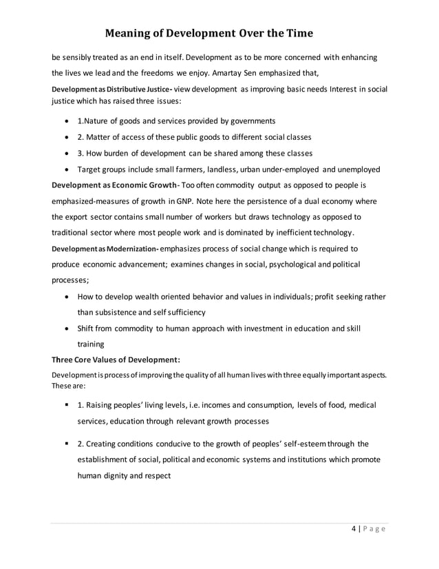 Meaning of Development Over Time | DOCX | Economy | Business and Finance