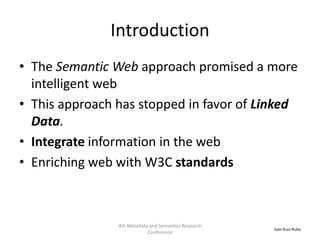 Development issues on linked data weblog enrichment | PPT
