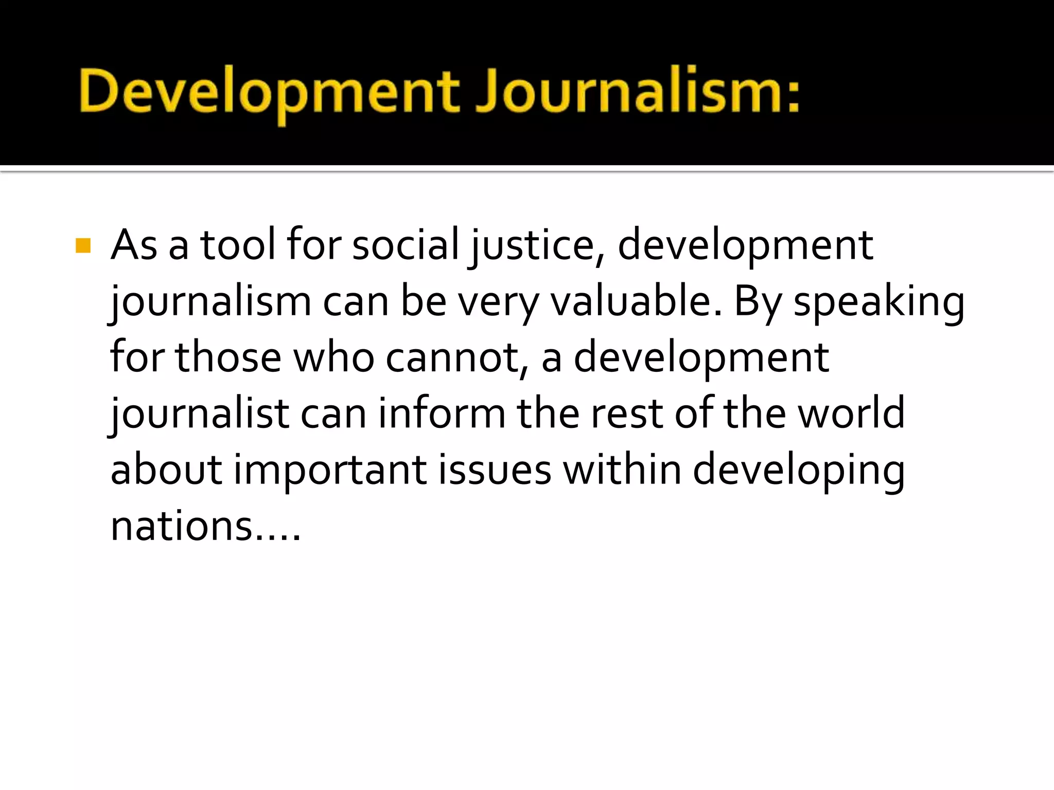 Development journalism 1 | PPTX