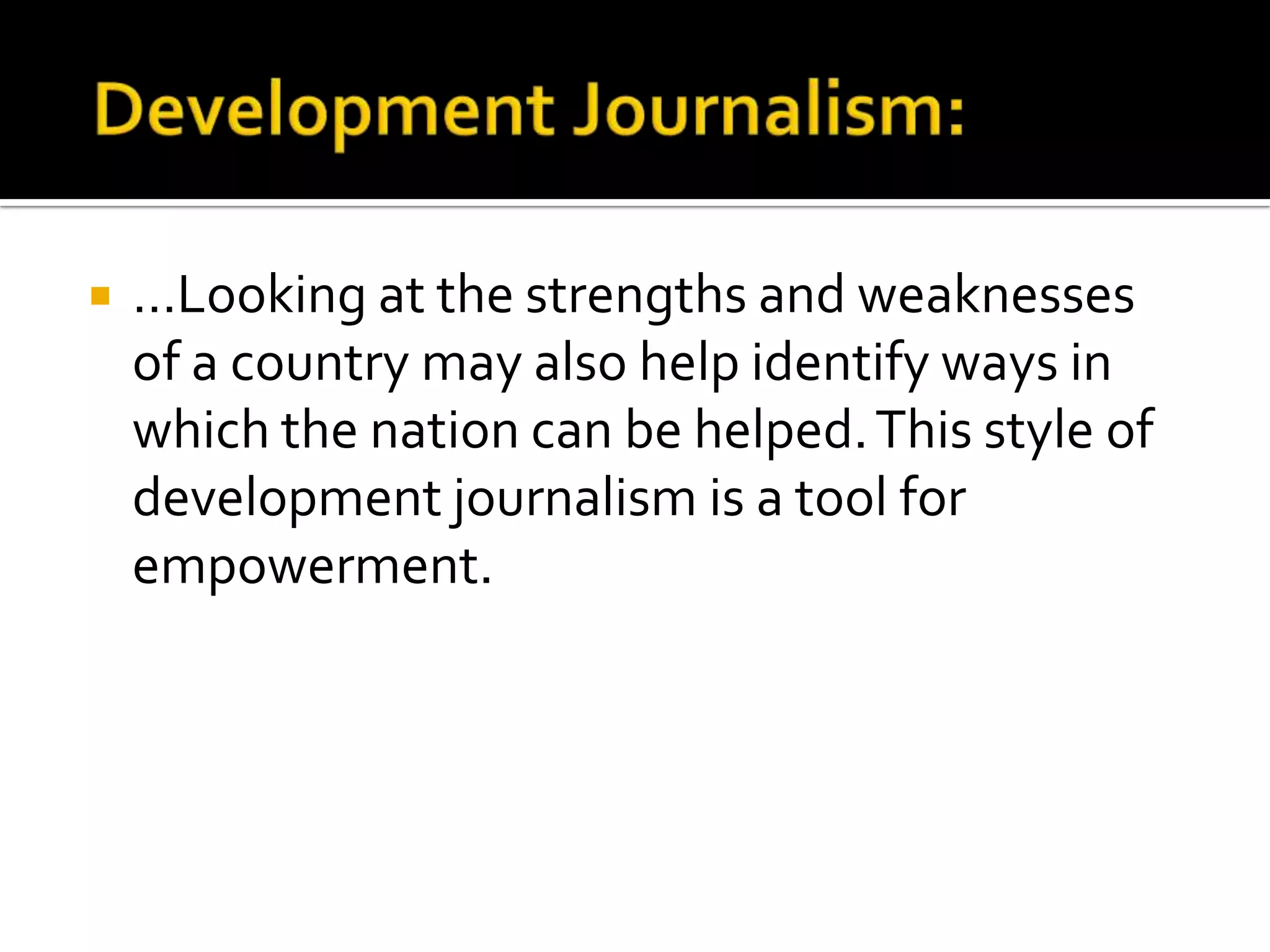 Development journalism 1 | PPTX