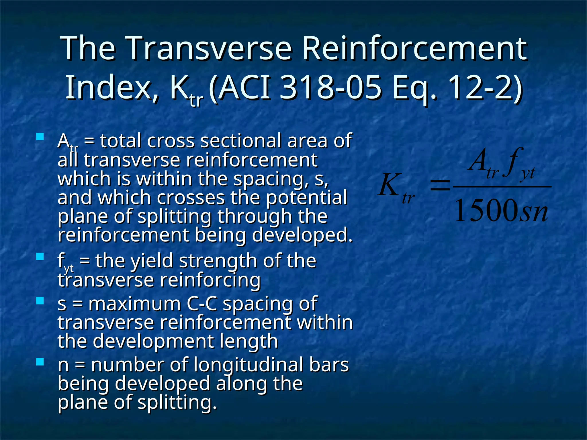 Development Length of reinforcement for construction project | PPT