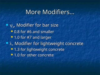 Development Length of reinforcement for construction project | PPT