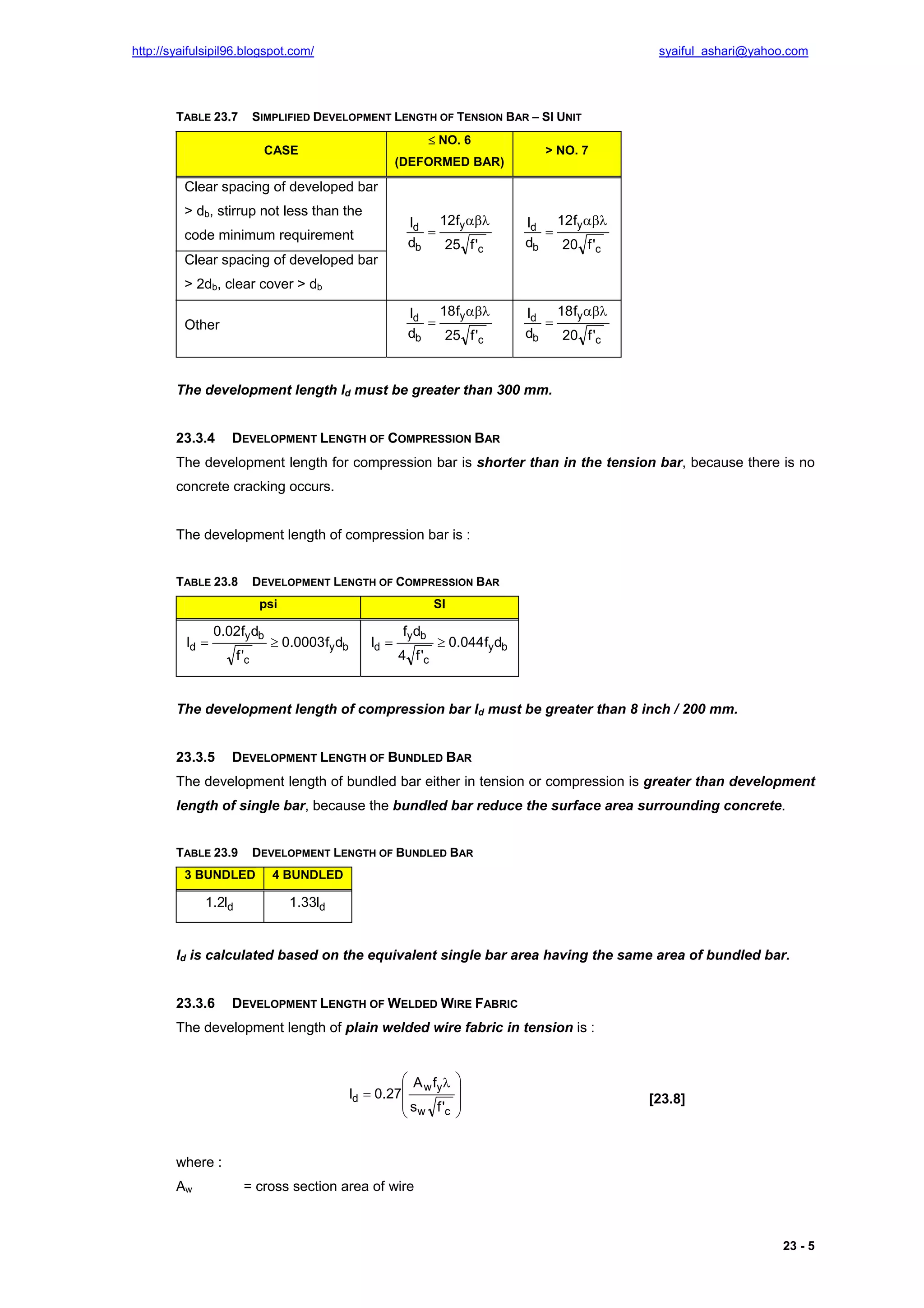 Development Length Hook Splice Of Reinforcements | PDF