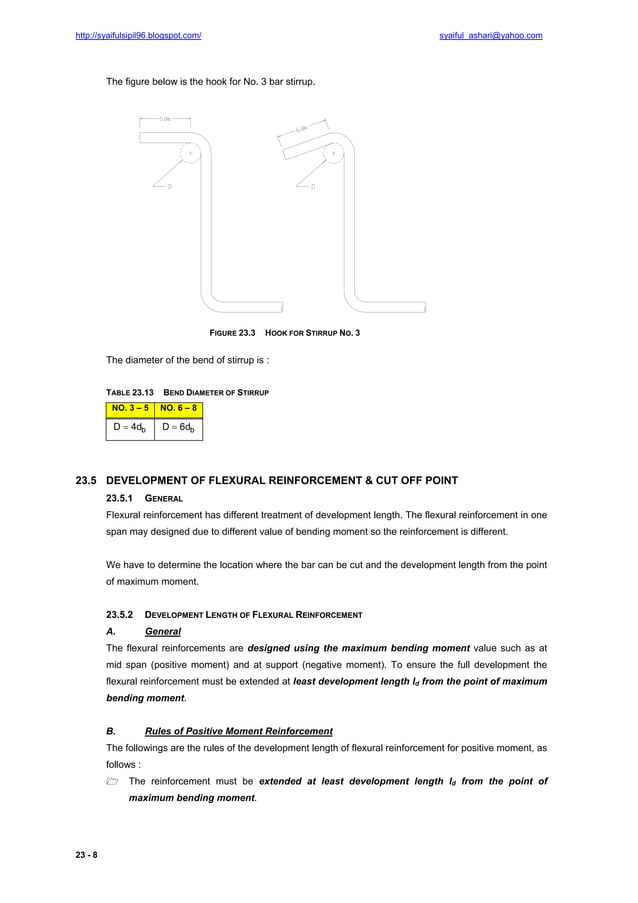 Development Length Hook Splice Of Reinforcements | PDF