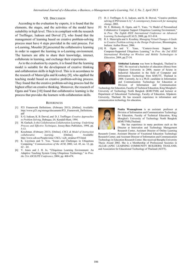 Development of a collaborative learning with creative problem solving process model in ...