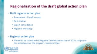 Development of a draft global action plan on the health of refugees and ...