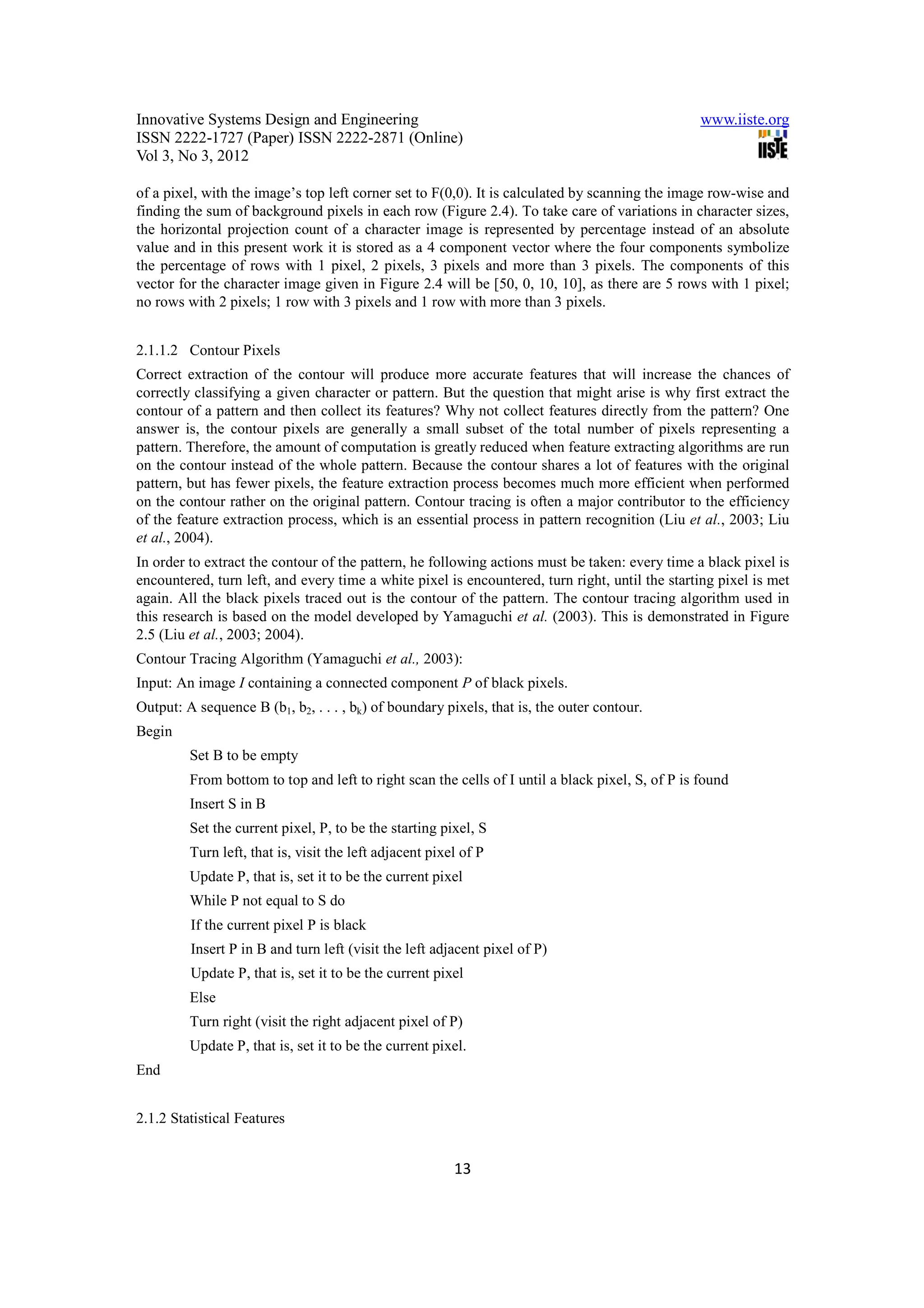 Development Of A Feature Extraction Technique For Online Character Recognition System Pdf