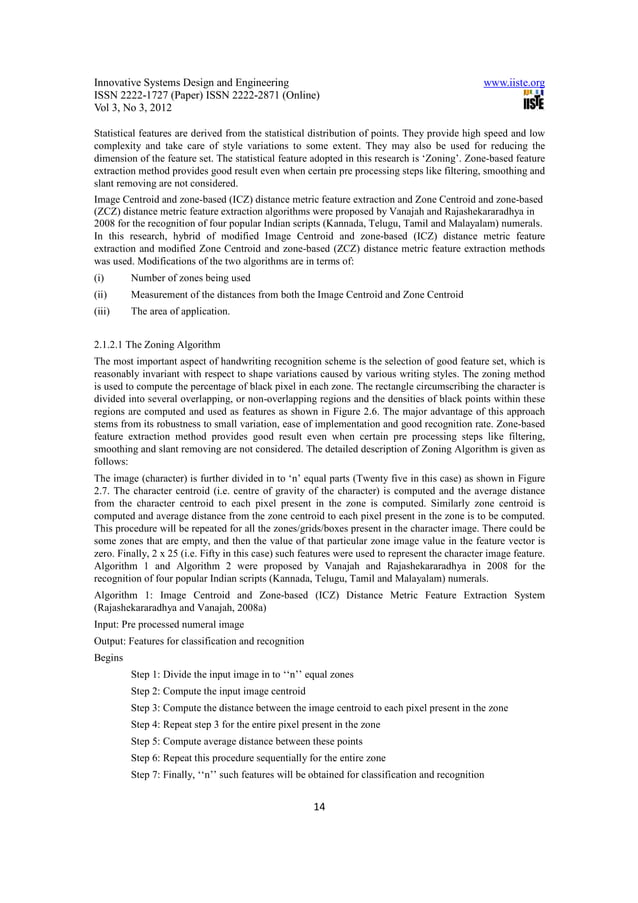 Development Of A Feature Extraction Technique For Online Character Recognition System Pdf