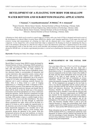 Development of a floating tow body for shallow water bottom and sub ...