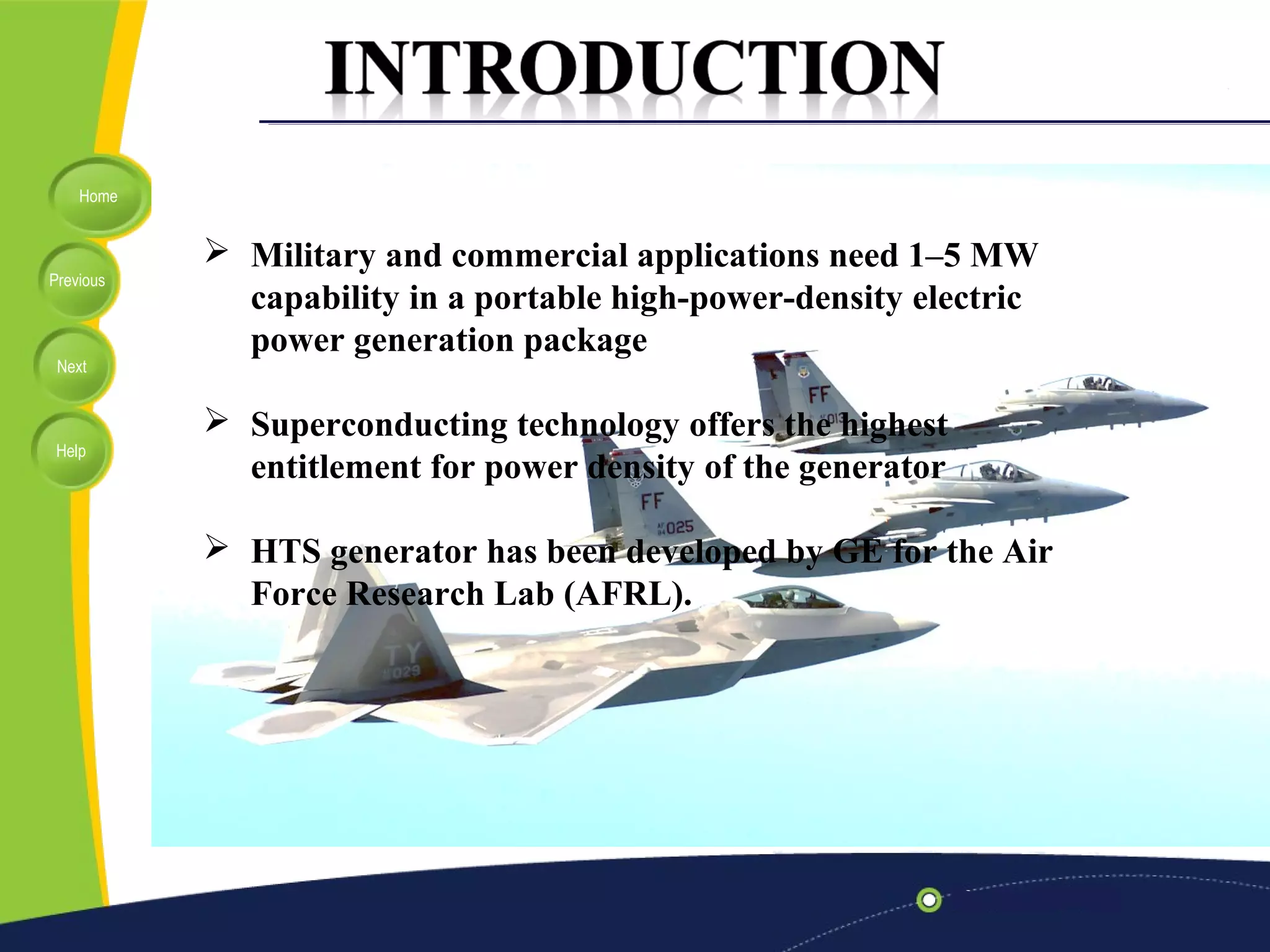 Development of a high speed hts generator for airborne applications | PPT