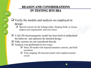 Development of a high speed hts generator for airborne applications | PPT