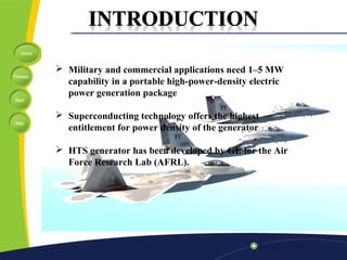 Development of a high speed hts generator for airborne applications | PPT
