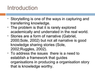 Development of a Knowledge Story Construction Framework | PPT