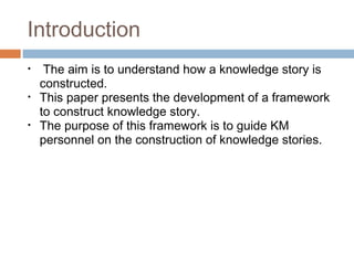 Development of a Knowledge Story Construction Framework | PPT