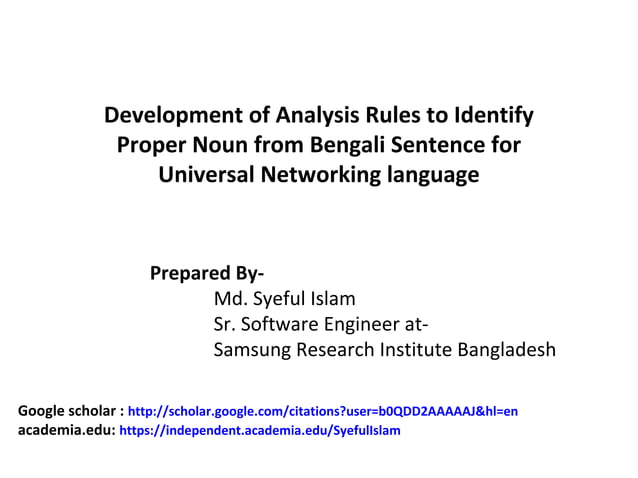 Development of analysis rules to identify proper noun from bengali ...