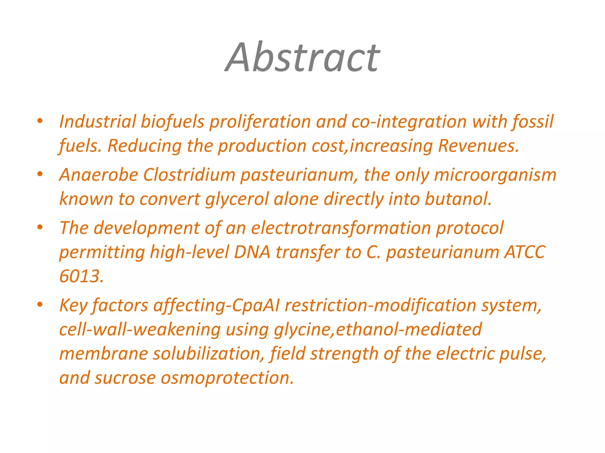 Development of an electrotransformation protocol for genetic ...