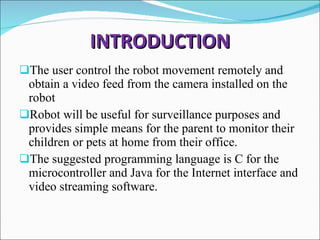 Development Of An Internet Controlled Surveillance Mobile Robot ...