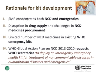 Development of a noncommunicable disease emergency health kit for the ...
