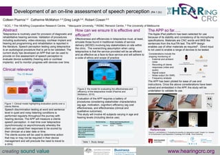 Development of an on-line assessment of speech perception - HEARing CRC ...